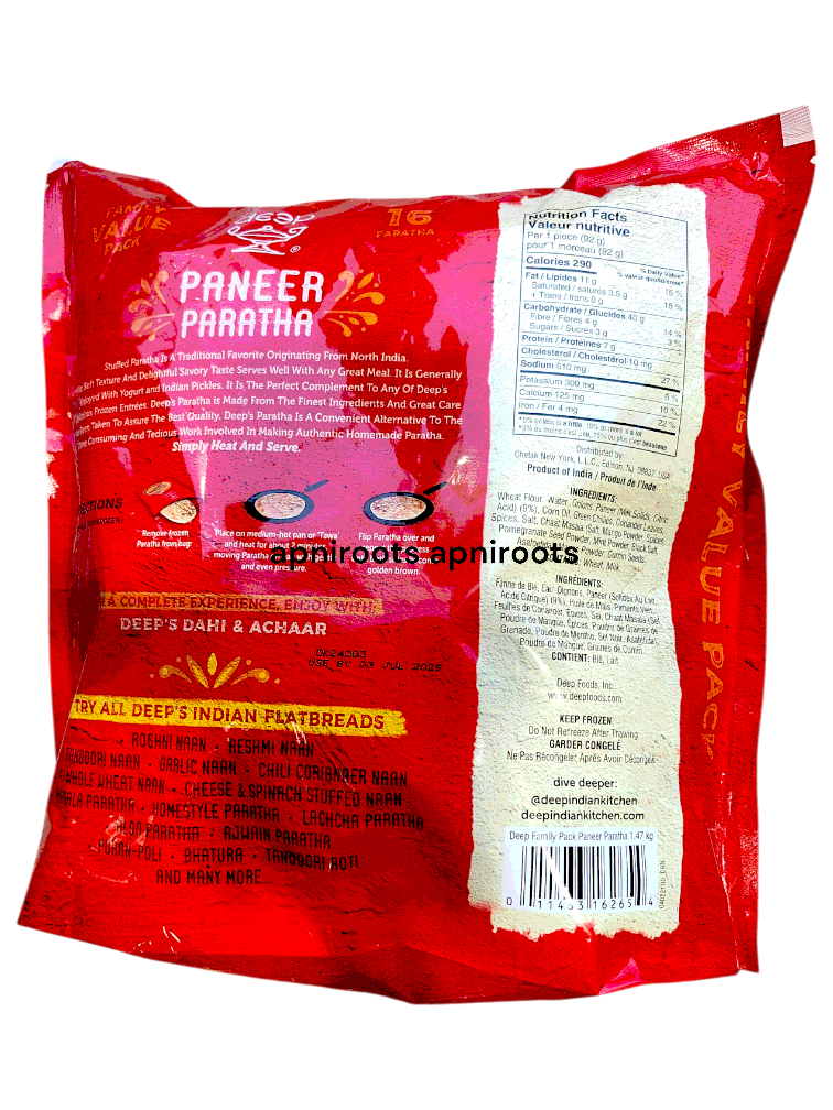 DEEP FM PANEER PARATHA 16PCS by at apniroots Indian Grocery Store ...