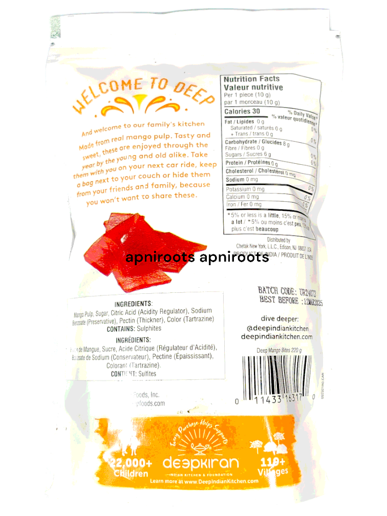 DEEP - MANGO BITES - 220GM by at apniroots Indian Grocery Store Online ...