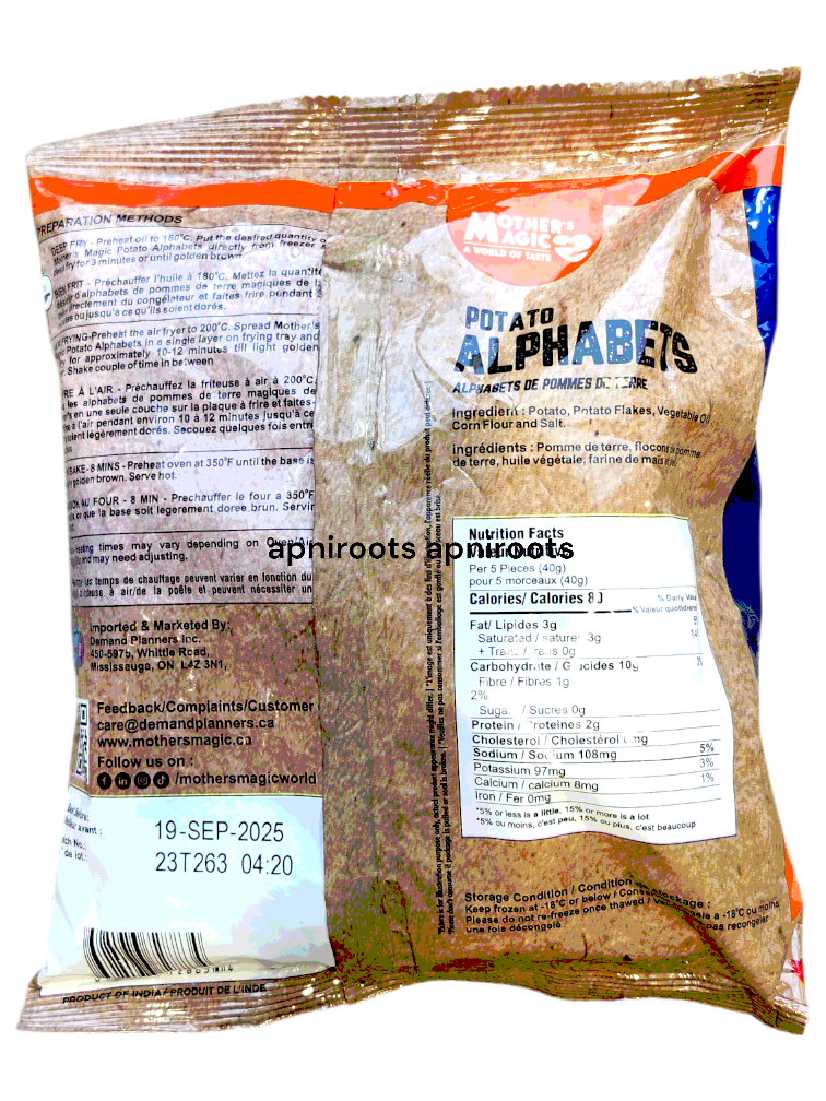 MM - POTATO ALPHABETS - 400GM by at apniroots Indian Grocery Store ...
