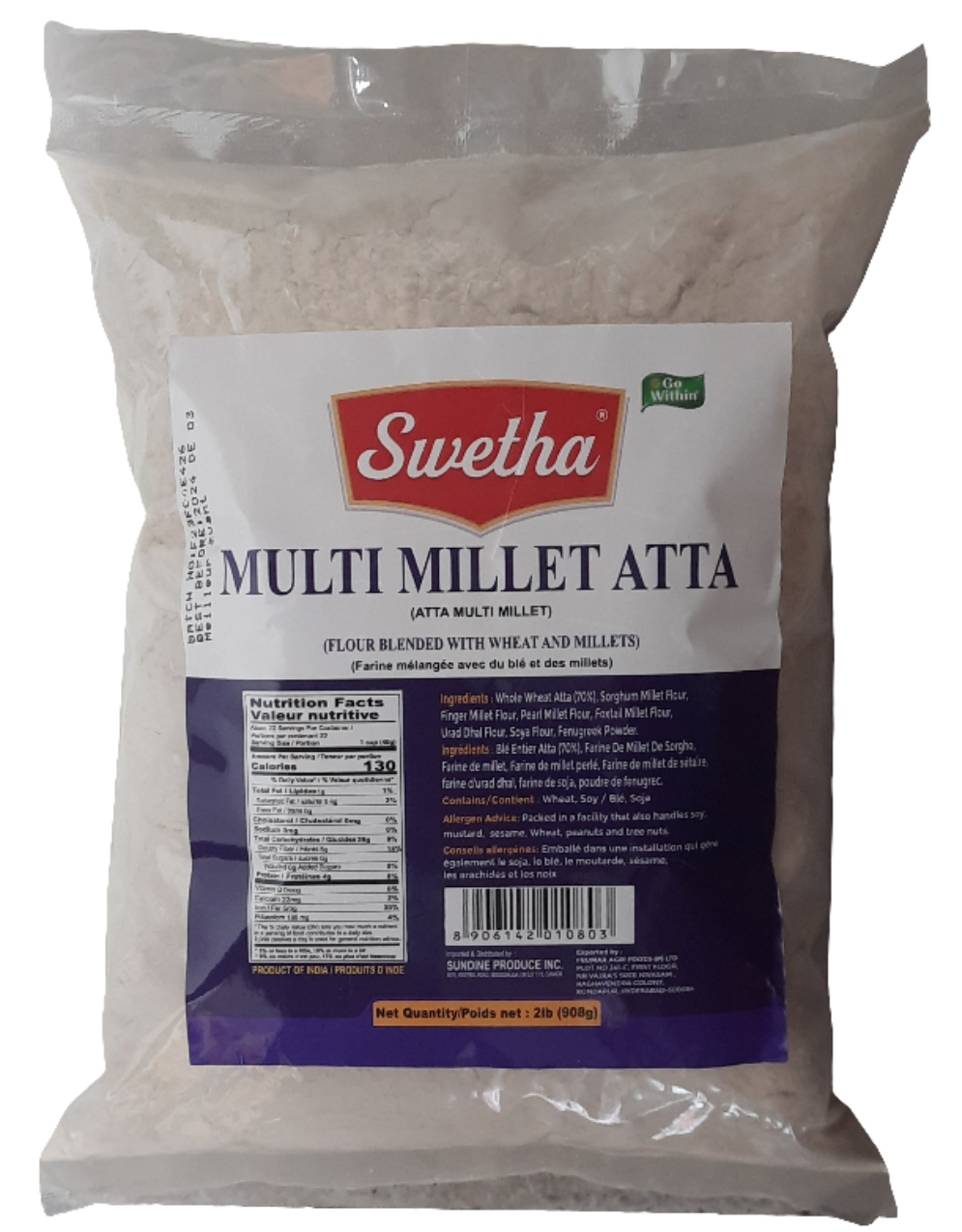 SWETHA - MULTI MILLET ATTA - 908GM by at apniroots Indian Grocery Store ...