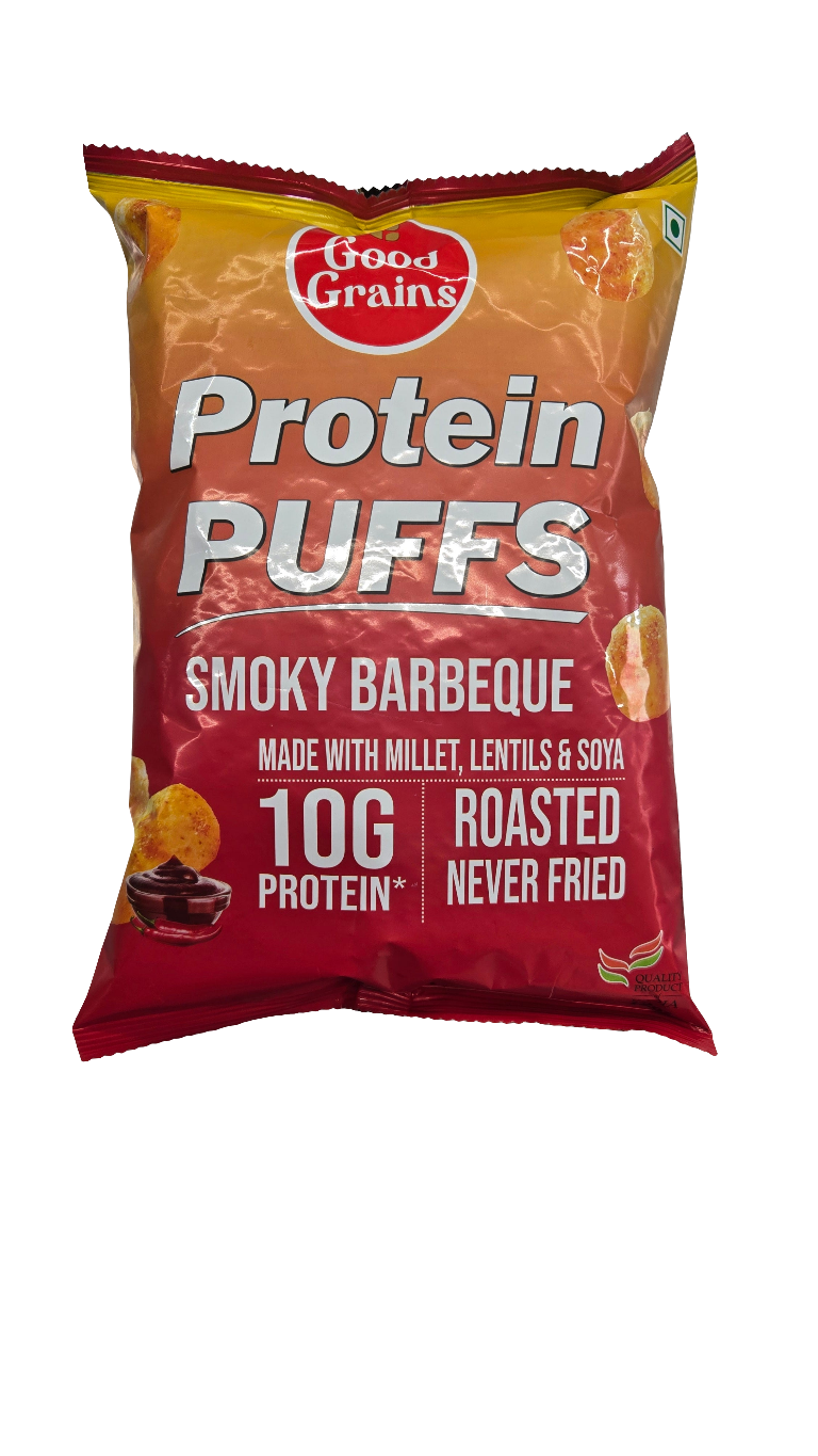 GOOD GRAINS - PROTEIN PUFFS - SMOKY BARBEQUE - 60GM by at apniroots ...