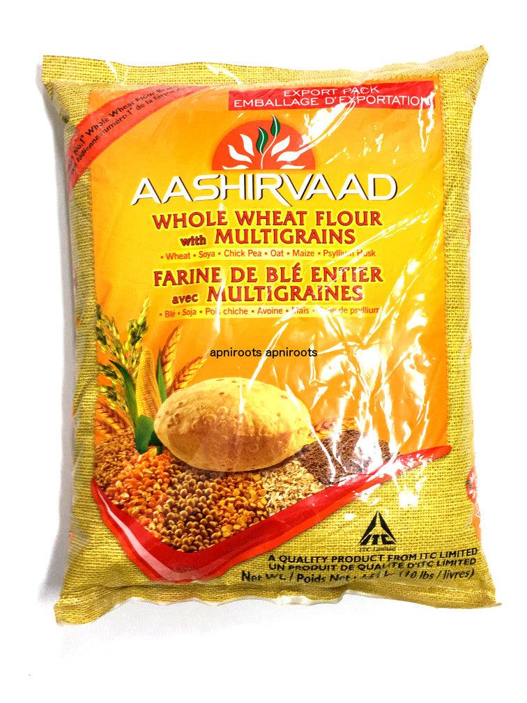 AASHIRVAAD - WHOLE WHEAT FLOUR WITH MULTIGRAINS - 10LB ATTA- code888 by ...