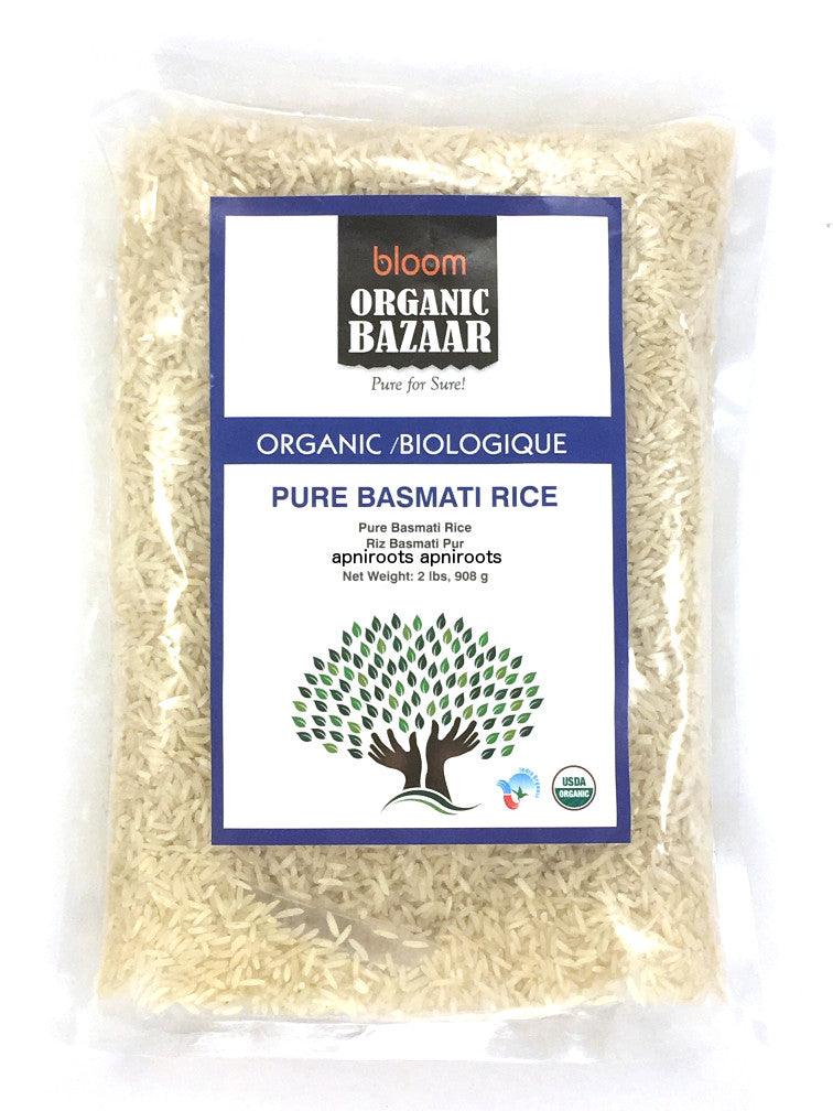 BLOOM ORGANIC BAZAAR - PURE BASMATI RICE - 908GM by at apniroots Indian ...