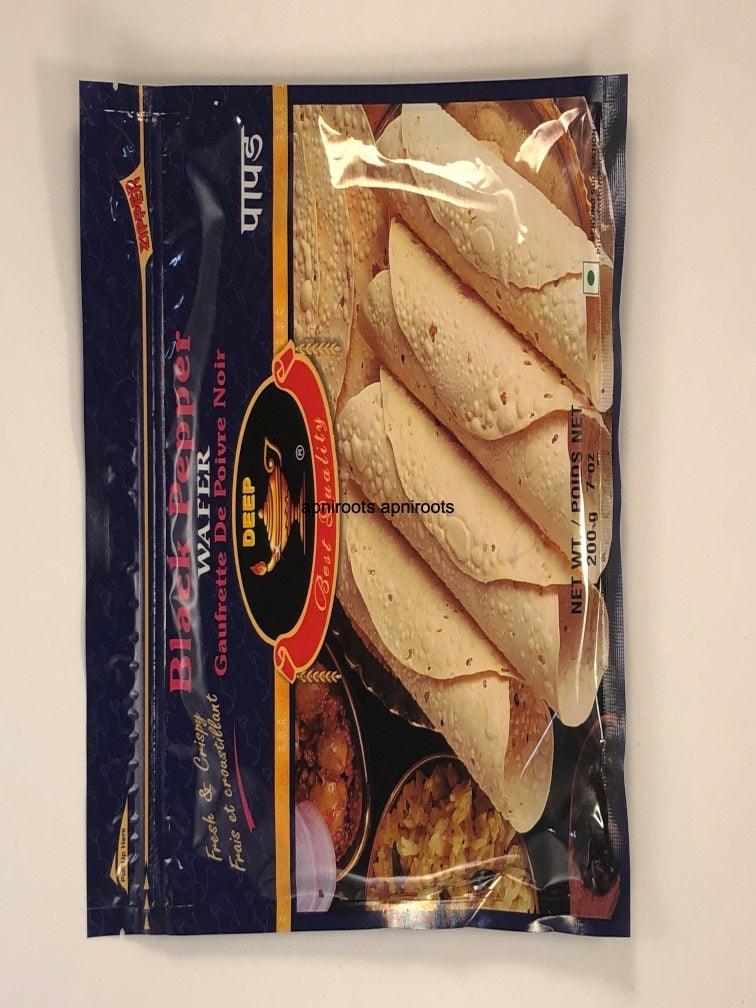 DEEP BLACK PEPPER WAFER PAPAD by at apniroots Indian Grocery Store ...