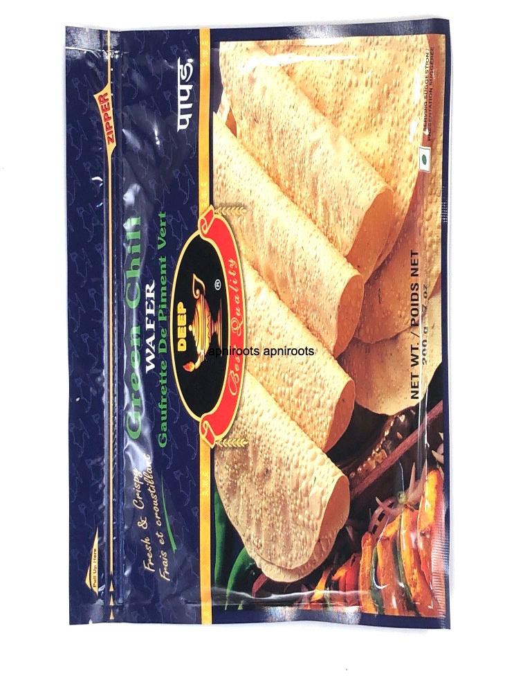 DEEP GREEN CHILI WAFER PAPAD by at apniroots Indian Grocery Store ...
