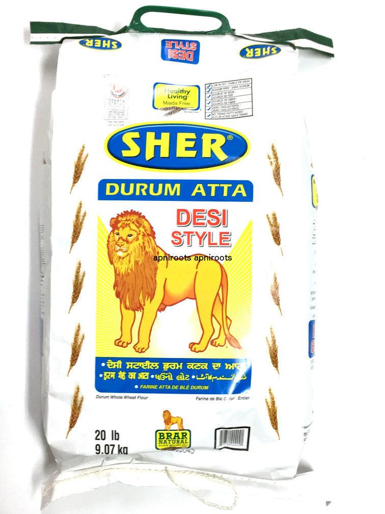 Sher - Duram Atta - Desi Style - 20lb by at apniroots Indian Grocery ...