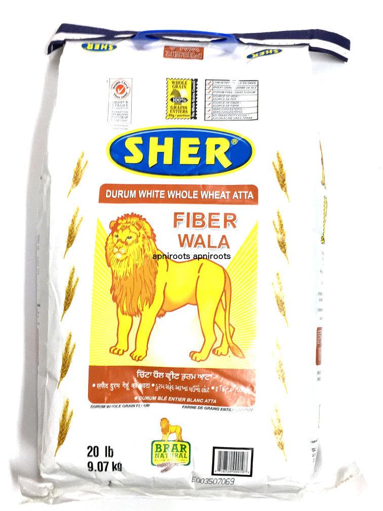Sher - Durum White Whole Wheat Atta - 20lb by at apniroots Indian ...